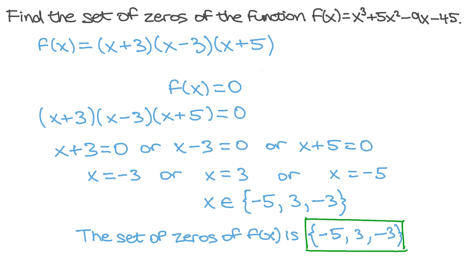 ion Video Finding The Set Of Zeros Of A Cubic Function Nagwa 23010