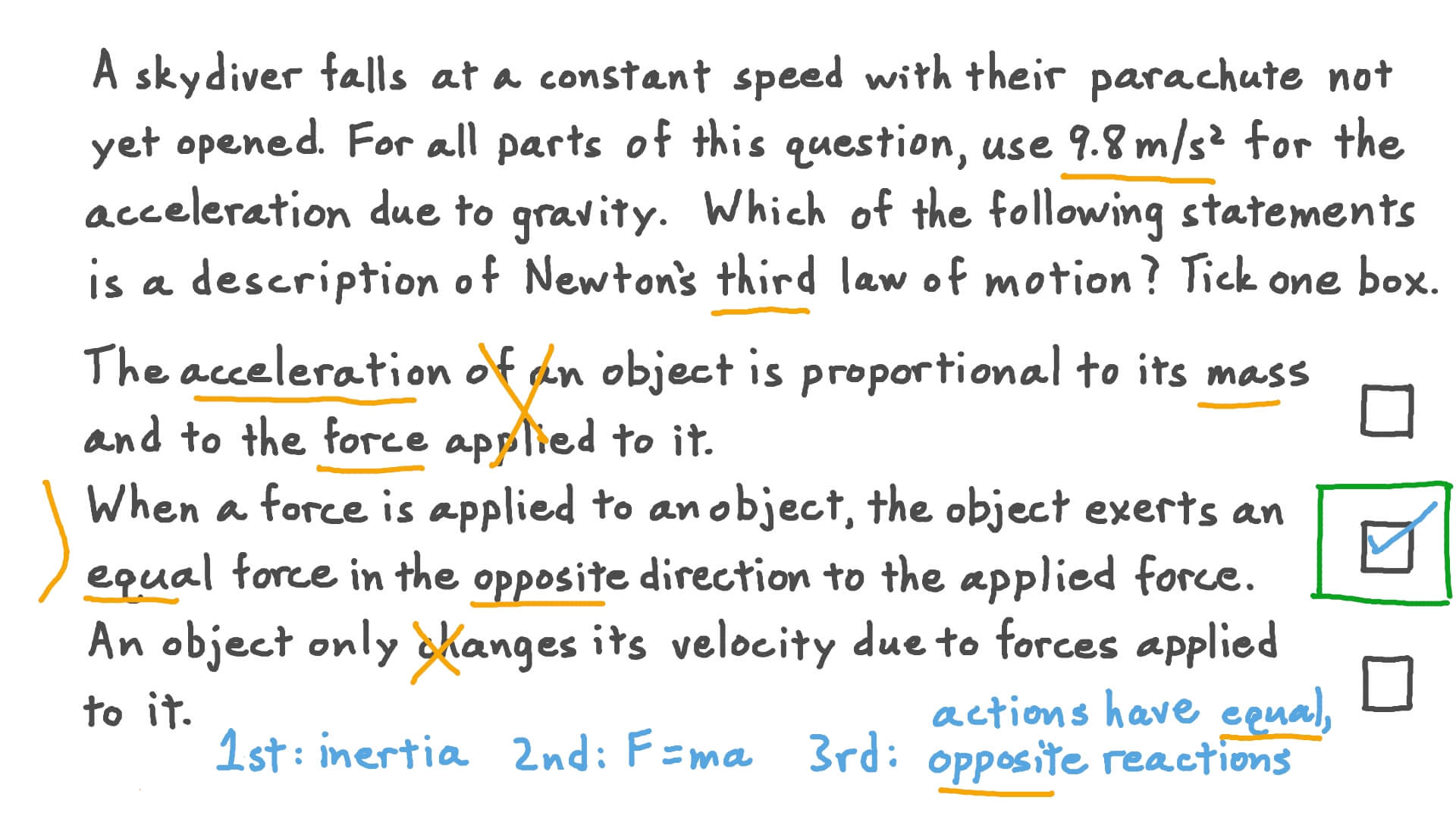 Video: Applying Newton’s Laws to the Motion of a Downward-Falling Object That Drag Force Acts On ...