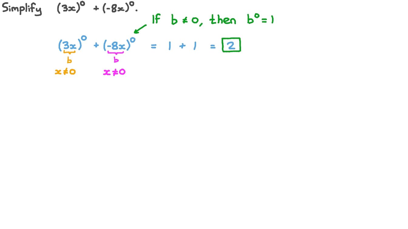 Question Video: Simplifying an Algebraic Expression Using Exponent ...