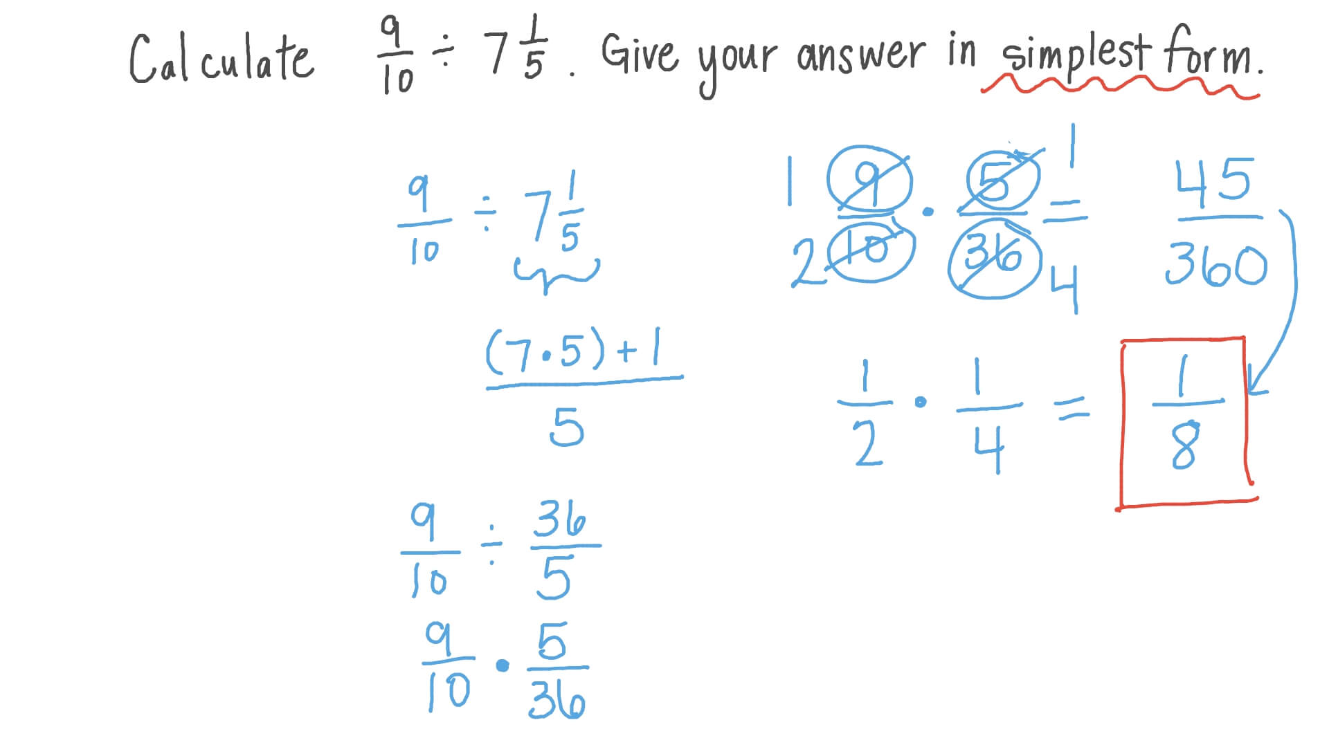 Question Video Dividing Integers Fractions Mixed Numbers