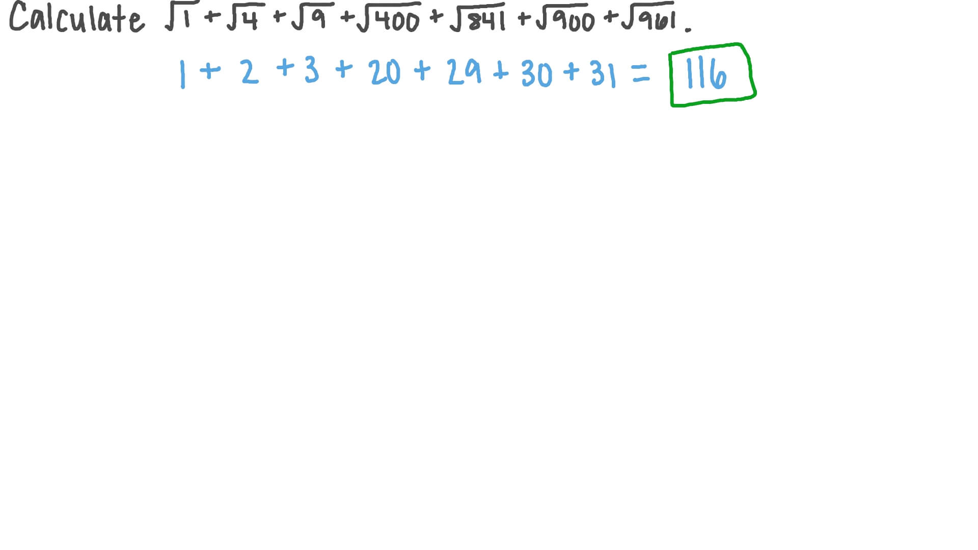 Question Video Evaluating Numerical Expressions Involving Square Roots