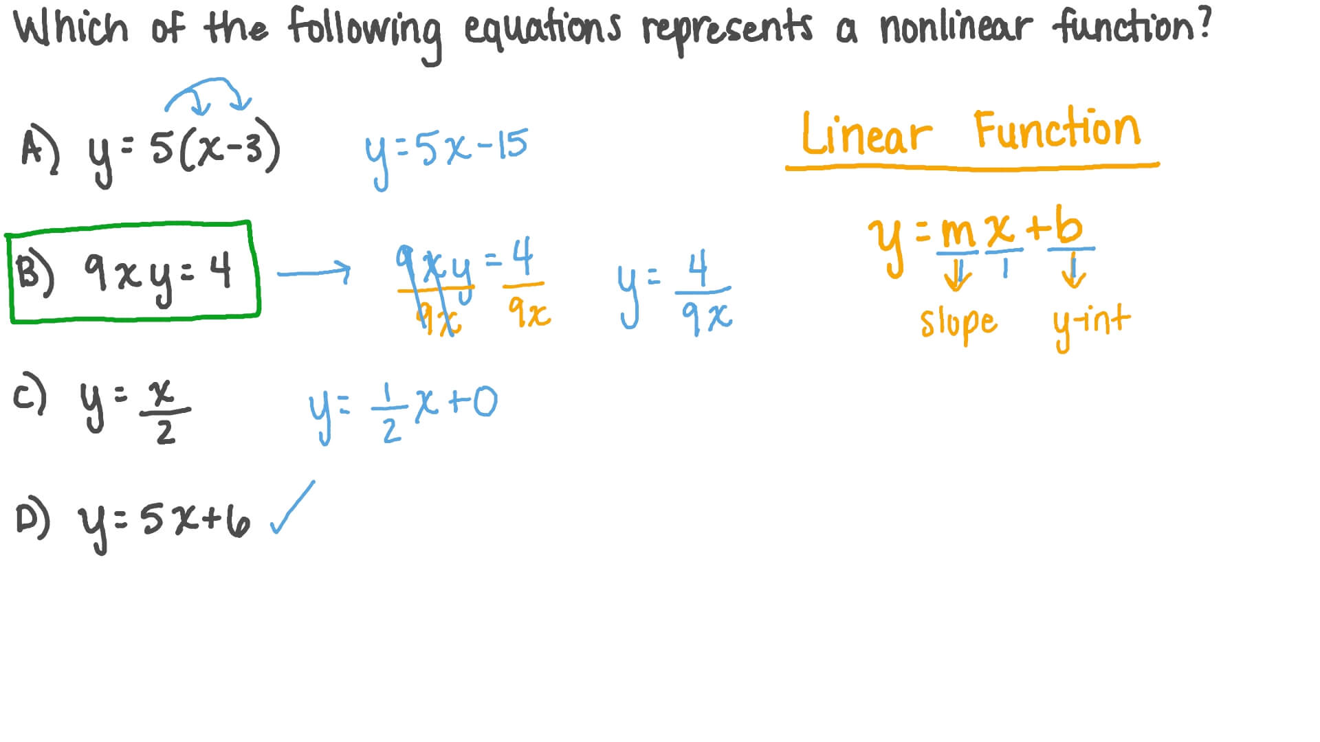 Which Equation Represents Y As A Function Of X Tessshebaylo