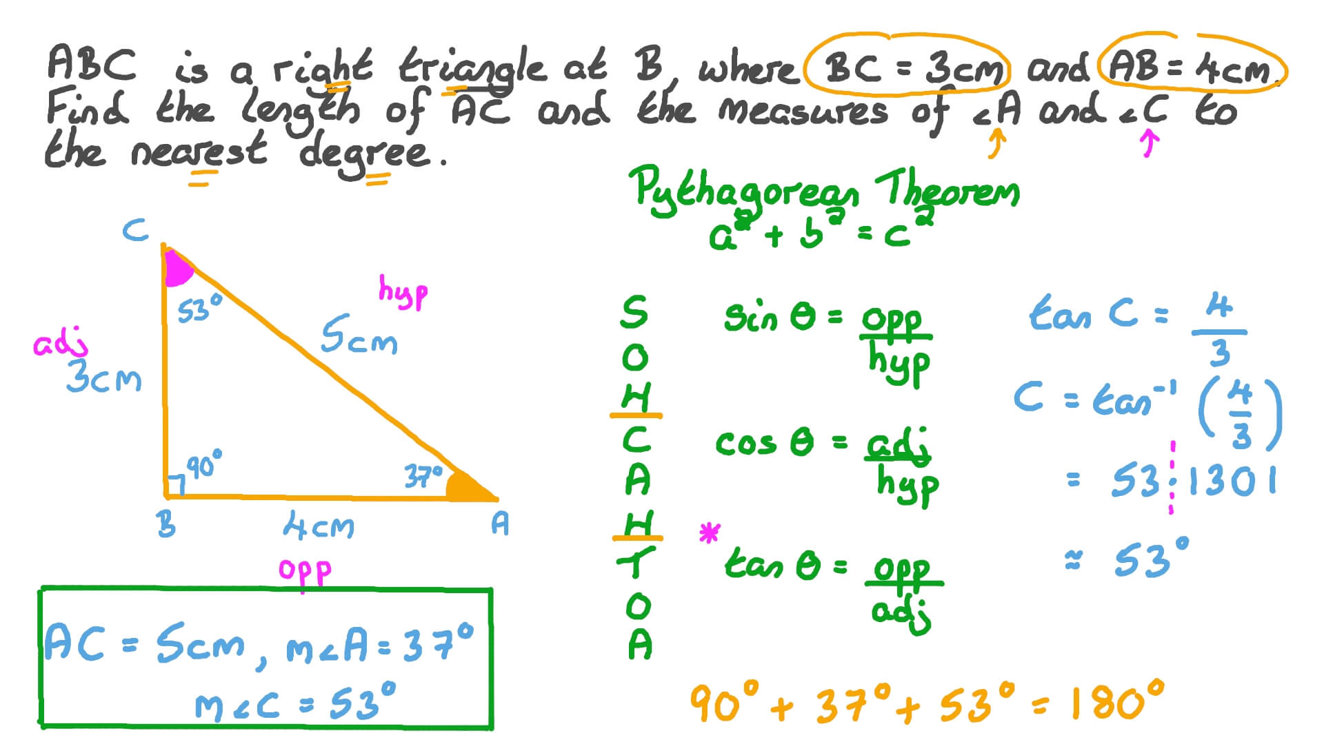 ion Video Finding The Measure Of An Angle In A Right Angled
