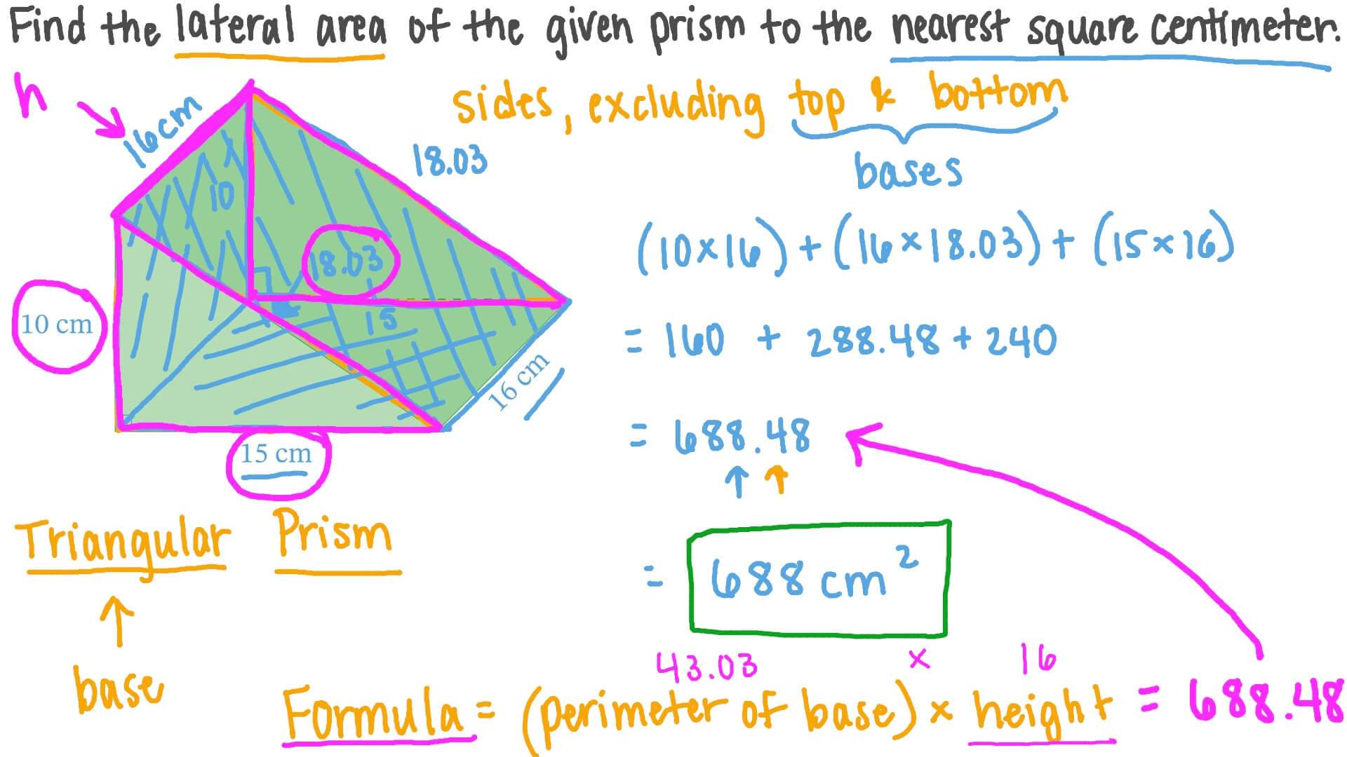 ion Video Finding The Lateral Surface Area Of A Triangular Prism 