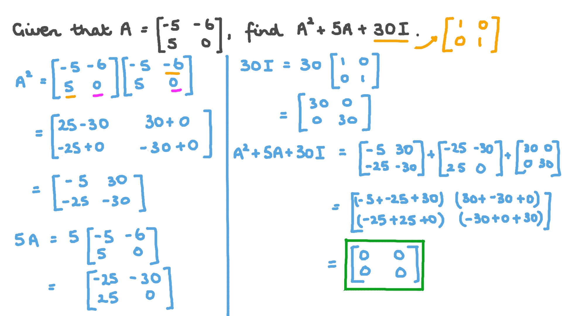 Question Video: Using Operations on Matrices to Evaluate a Given ...