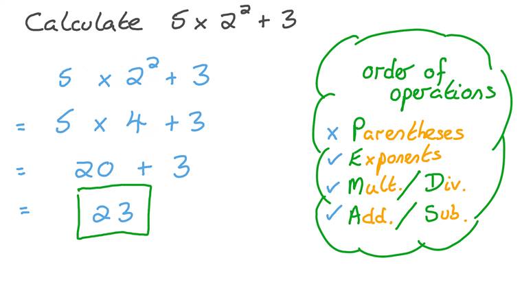 Lesson: Order of Operations: Exponents | Nagwa