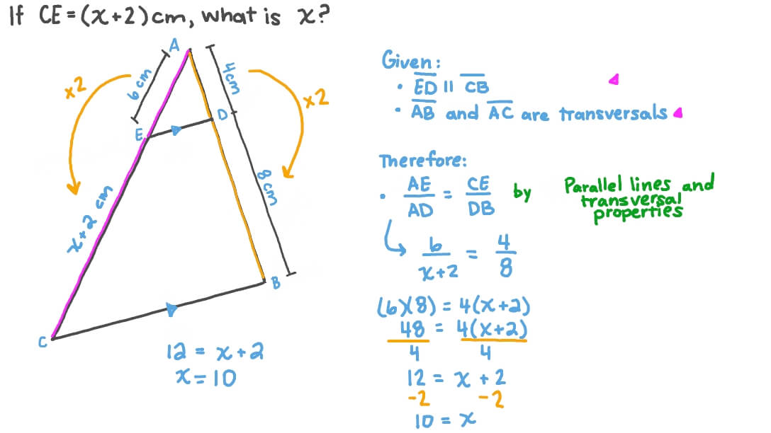 Question Video: Finding a Side Length in a Triangle given the Corresponding Side in a Similar ...