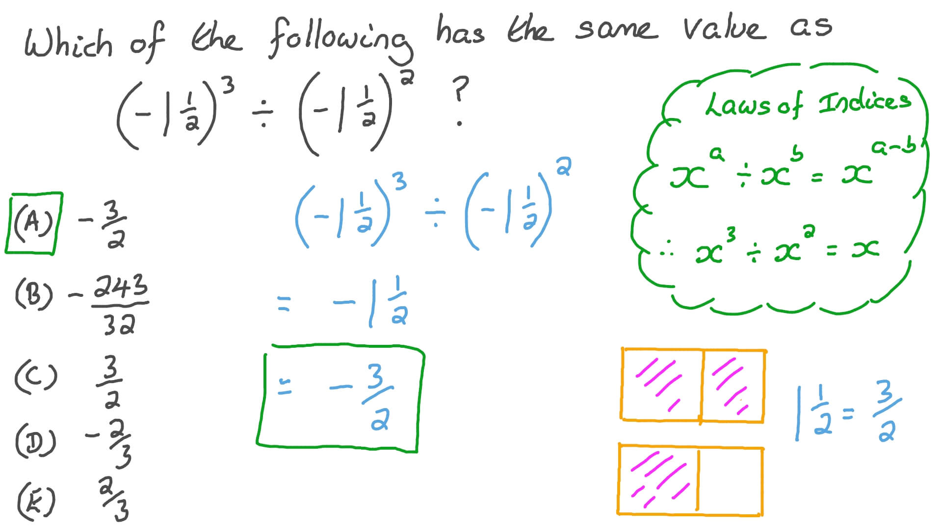 Question Video Dividing Negative Mixed Number Expressions By Positive 