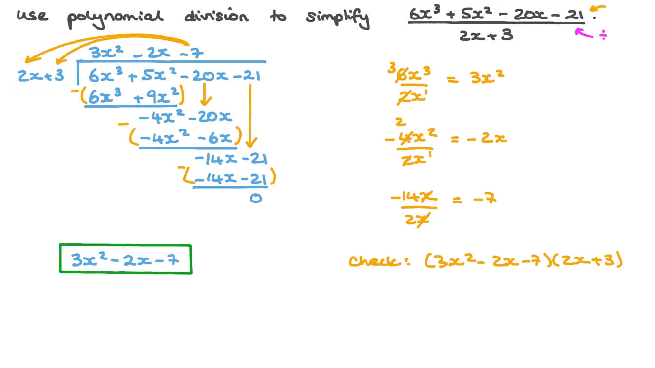 Question Video Using Polynomial Division To Solve Problems Nagwa