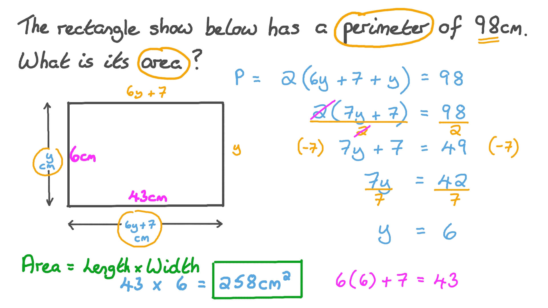 ion Video Finding The Dimensions Of A Rectangle Given Its