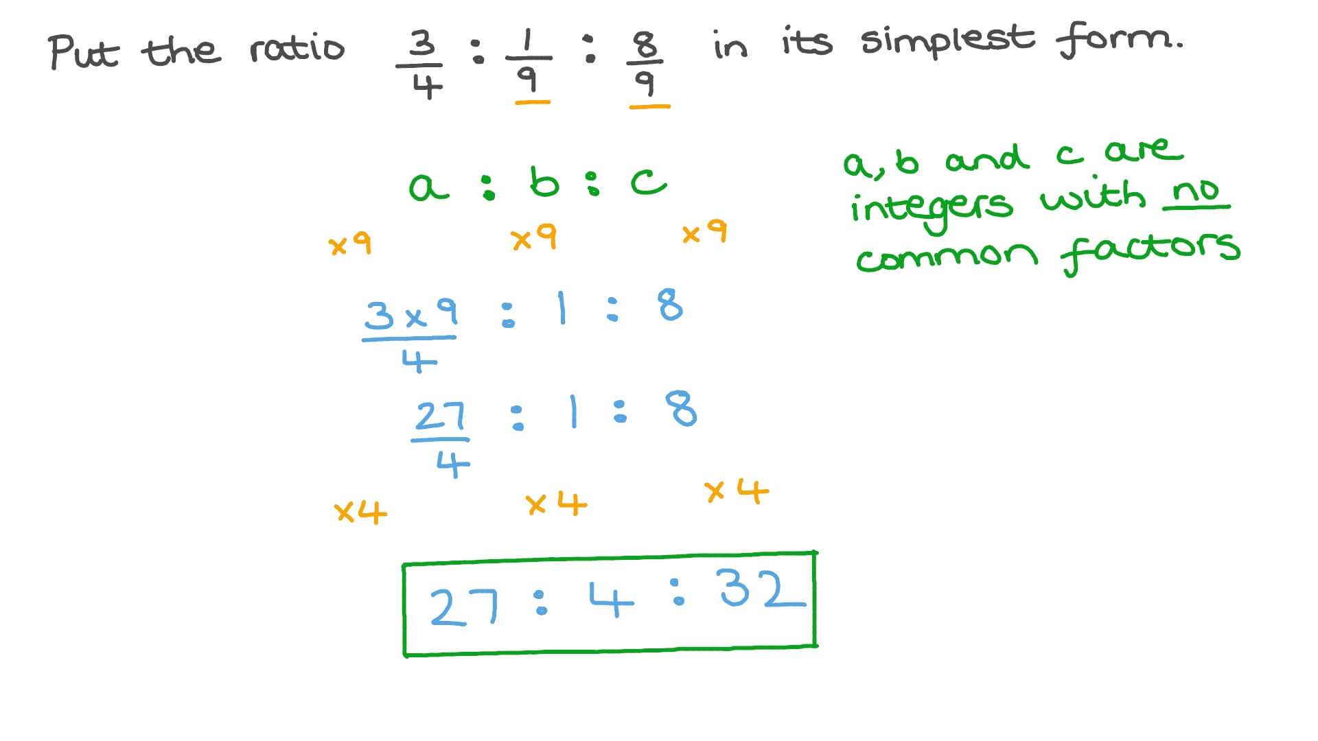 ion Video Expressing A Given Ratio In Its Simplest Form Nagwa