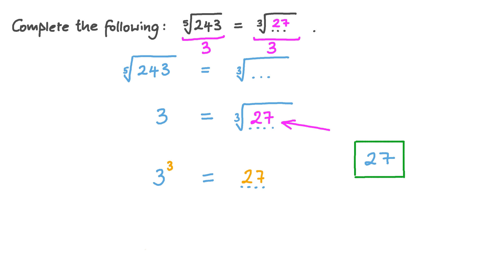 ion Video Finding The th Root Of A Number Nagwa