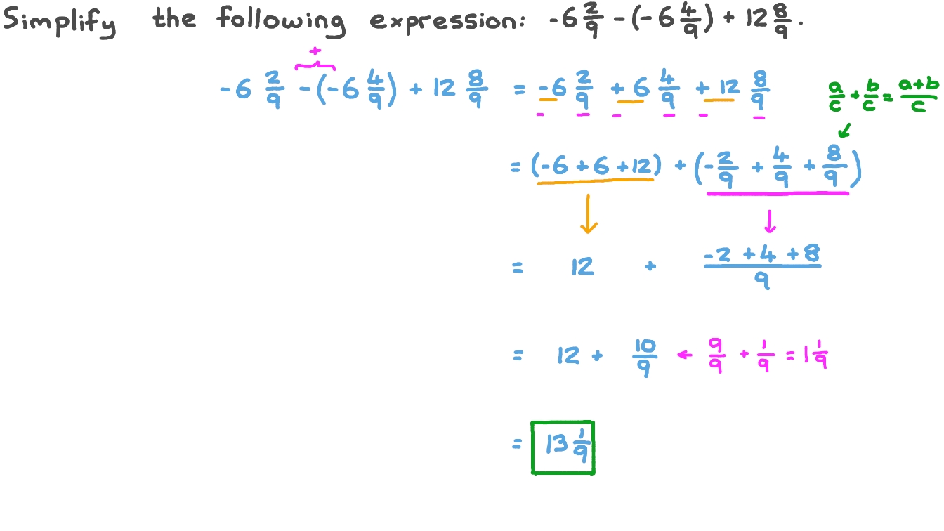 Question Video Simplifying Numerical Expressions Involving Mixed