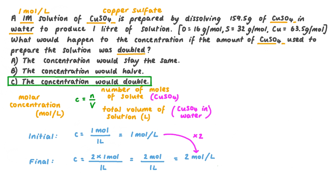 Question Video Determining What Effect Increasing The Solute And