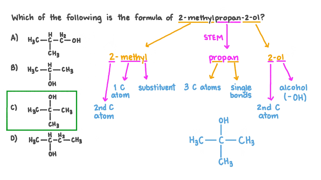 Question Video Identifying The Correct Structure Of 2 Methylpropan 2