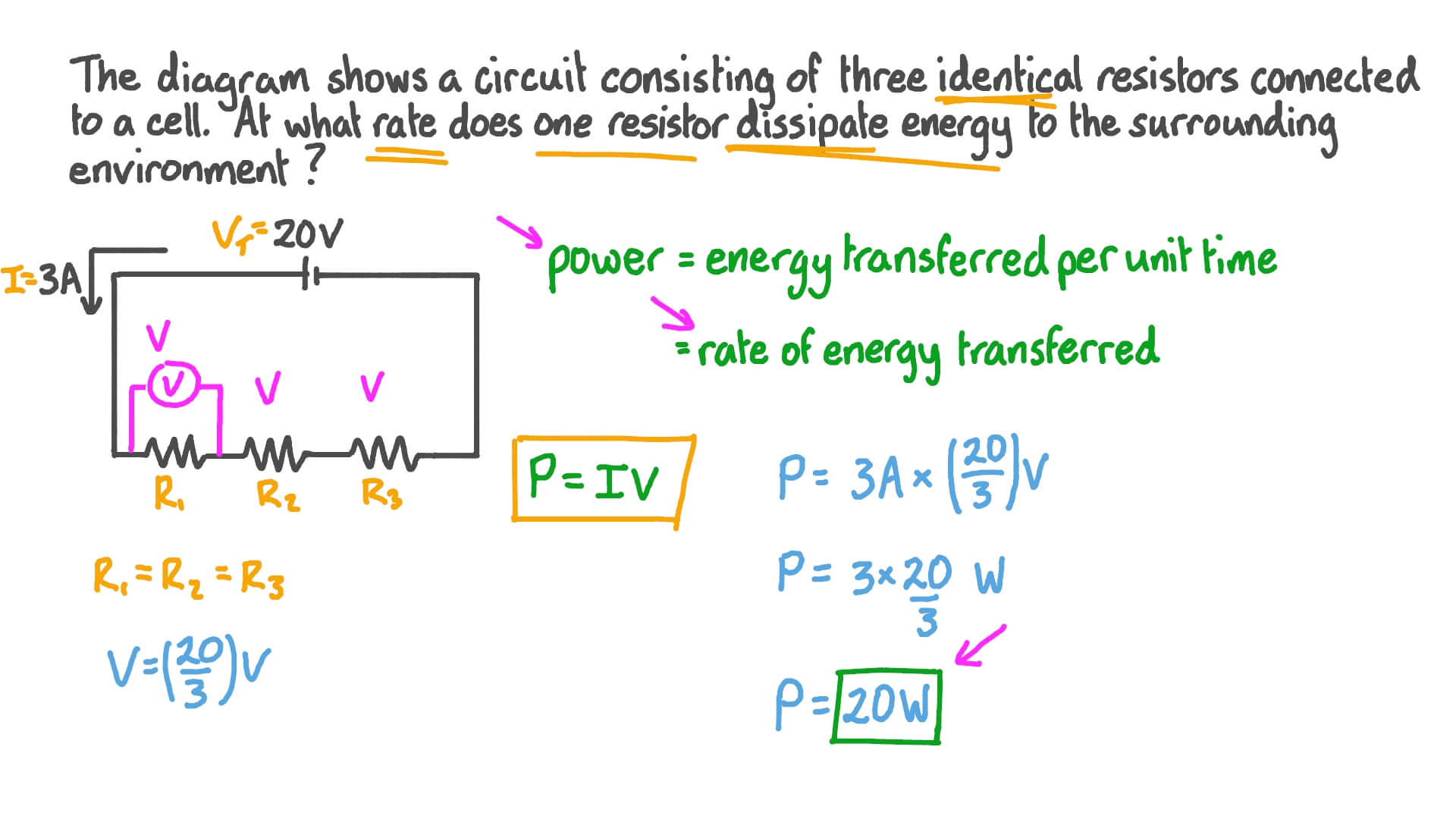 ion Video Finding The Rate Of Energy Dissipation Nagwa