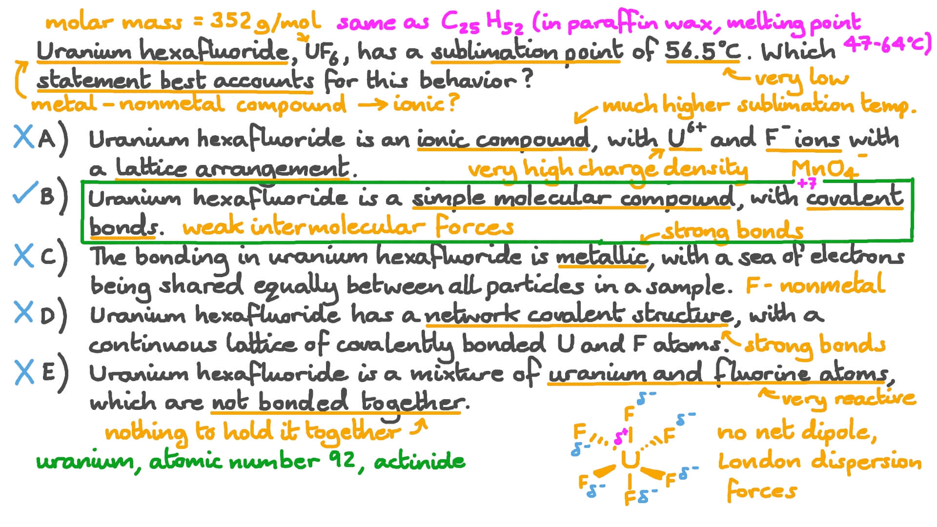 Video: Identifying the Statement That Best Explains Why Uranium ...