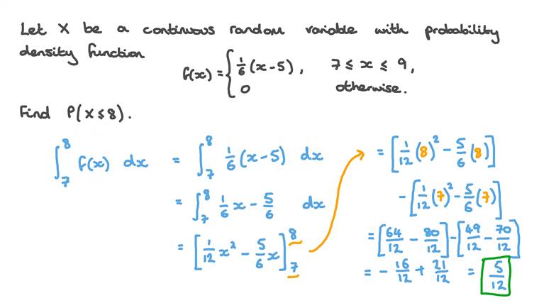 Lesson: Continuous Random Variables | Nagwa