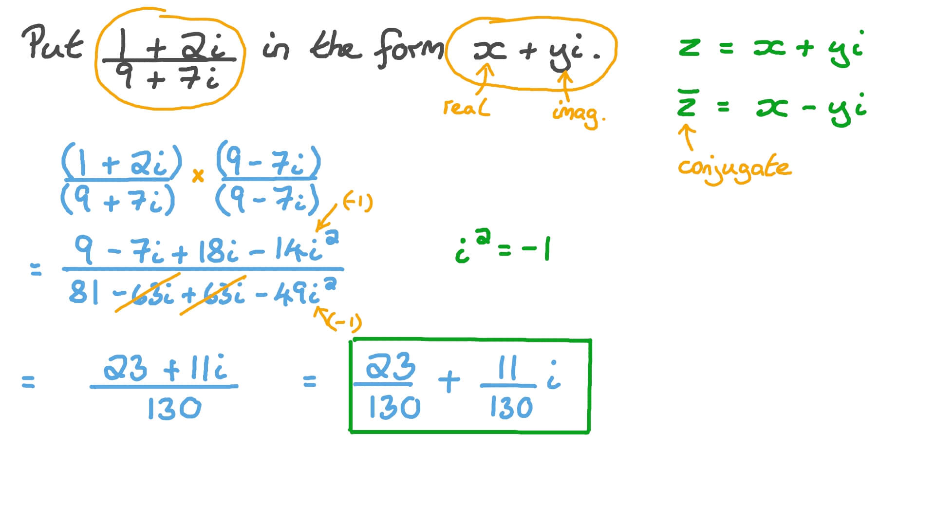 Question Video Dividing Complex Numbers Nagwa