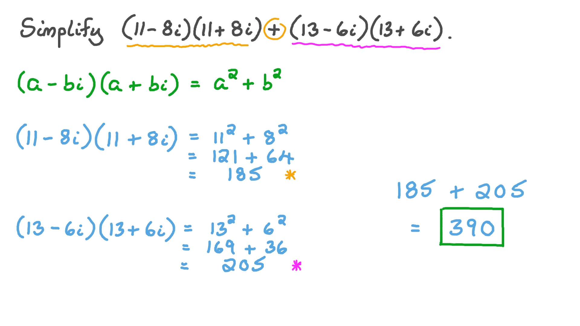Question Video: Simplifying Expressions with Operations on Complex Numbers | Nagwa
