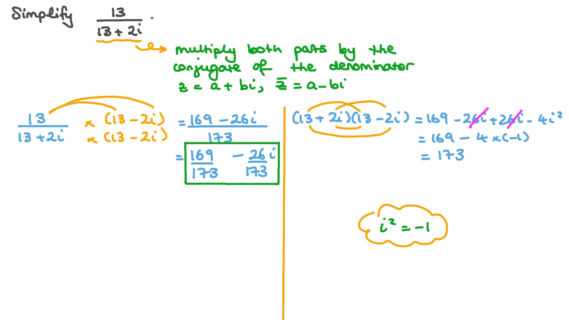 Question Video: Simplifying Complex Numbers Expressions Using ...