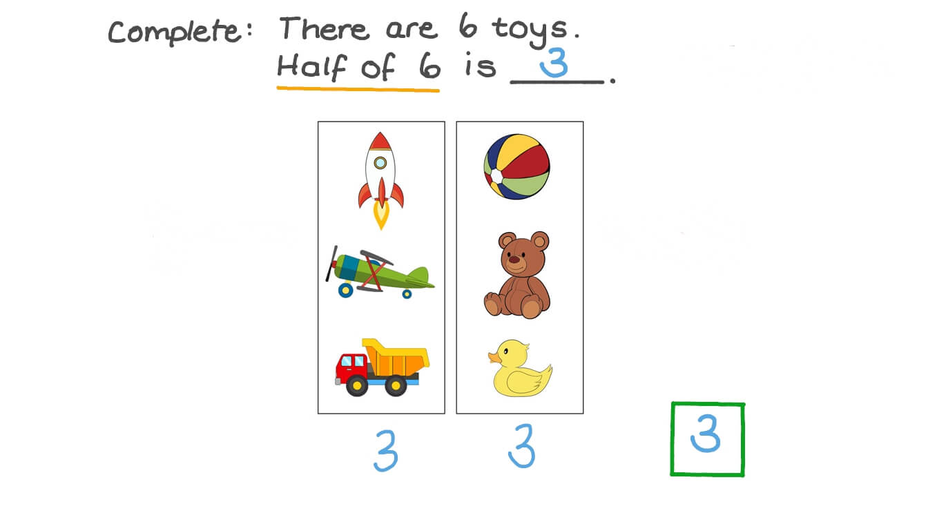 Question Video: Finding Halves of Numbers up to 10 Using Sets of ...