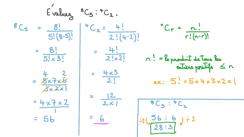 Question Video: Évaluation du rapport entre deux combinaisons | Nagwa