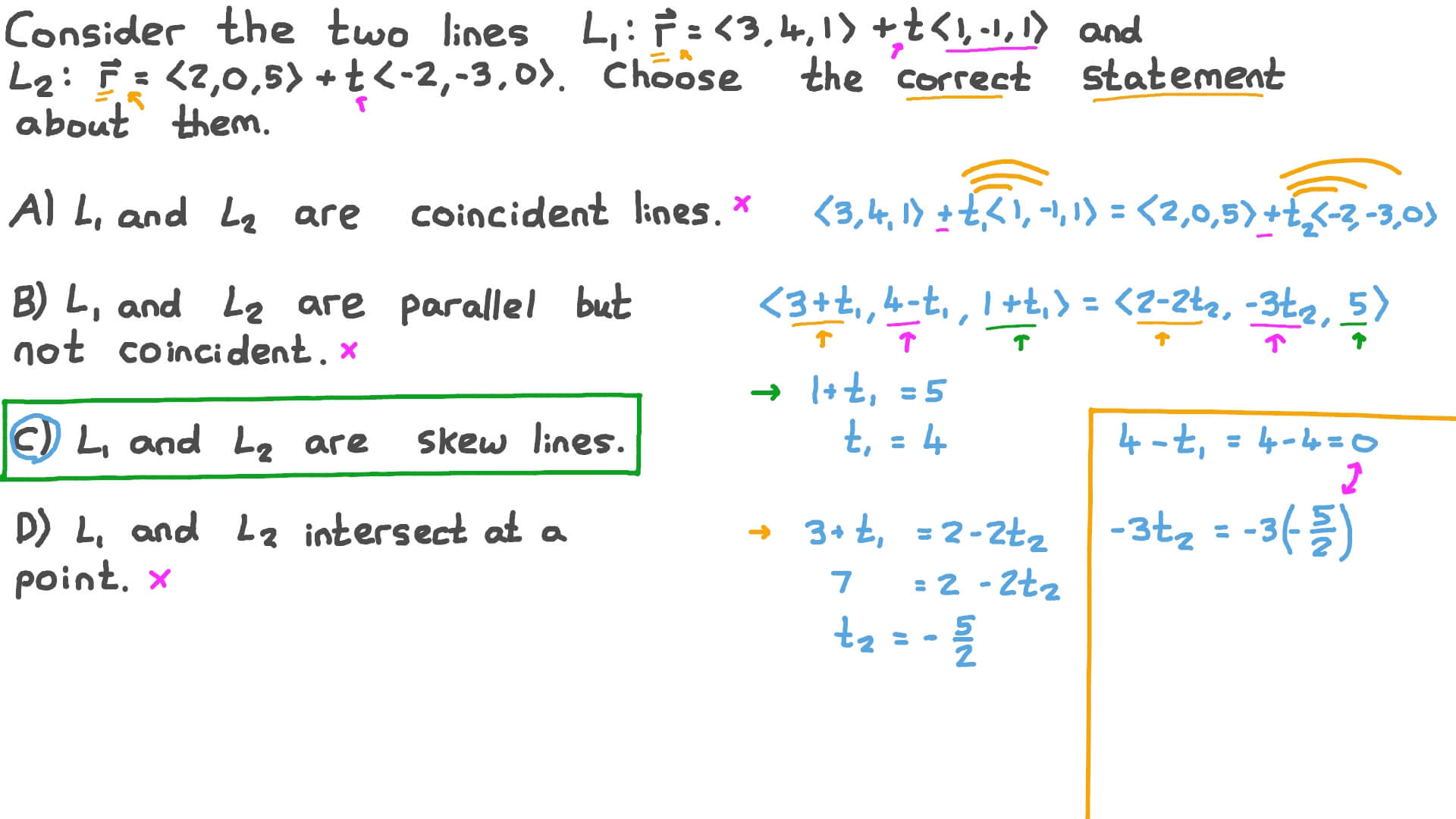 ion Video Determining The Relationship Between Two Lines Nagwa