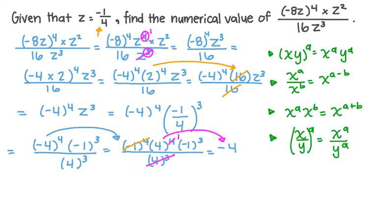 Lesson: Simplifying Expressions: Rules of Exponents | Nagwa