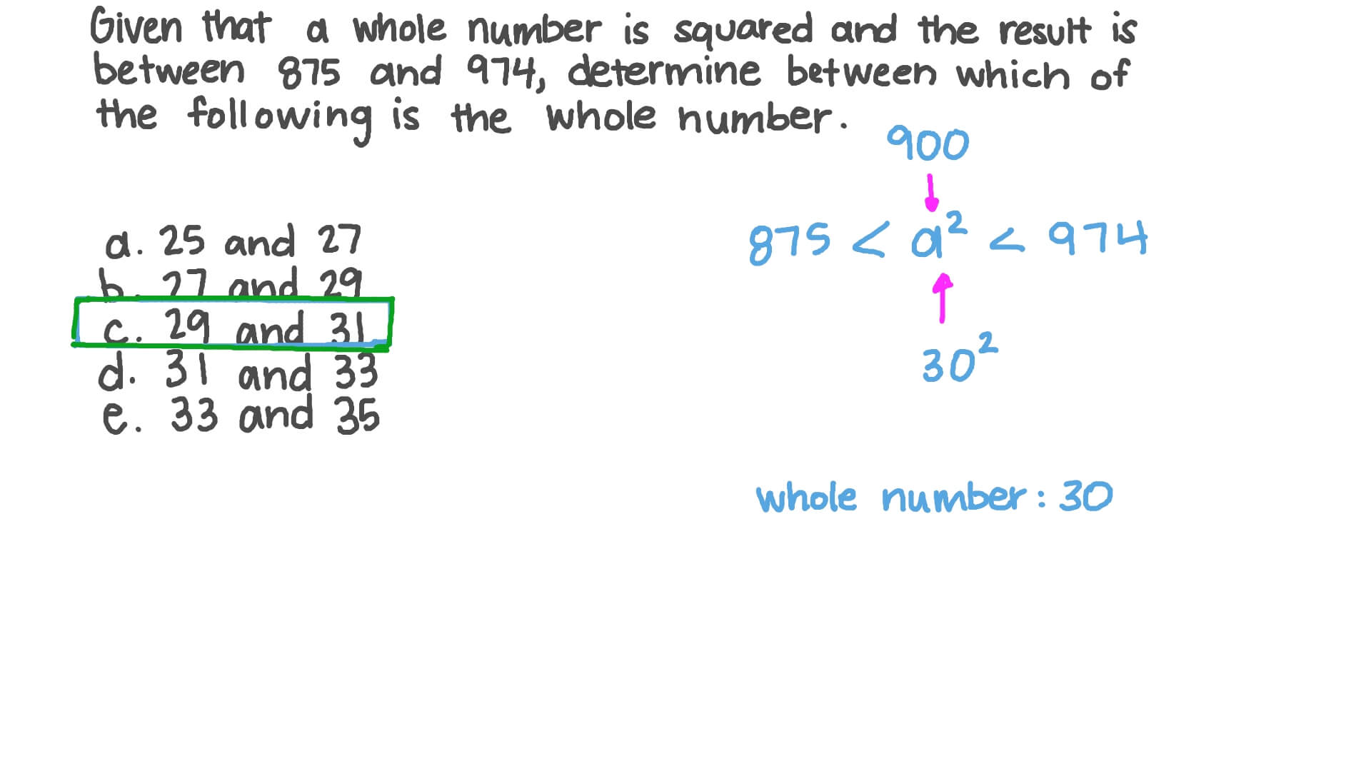 Question Video Solving Word Problems Involving Square Roots Nagwa