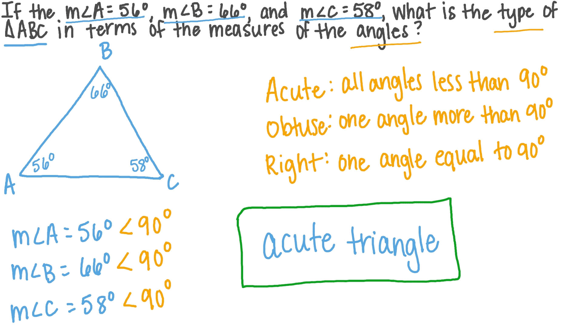 Acute Triangle With Measurements