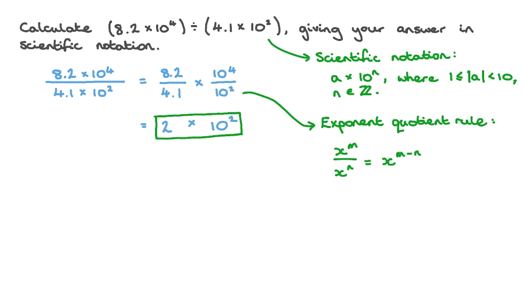 ion Video Dividing Two Numbers In Scientific Notation Form Nagwa