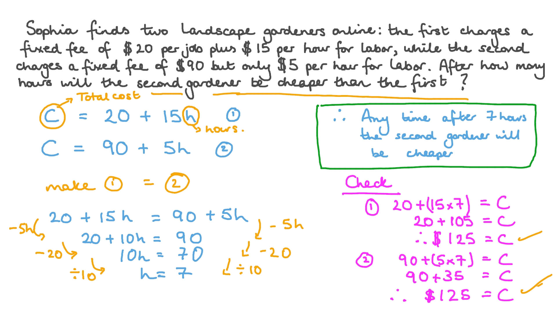 Question Video: Real-World Simultaneous Equations | Nagwa