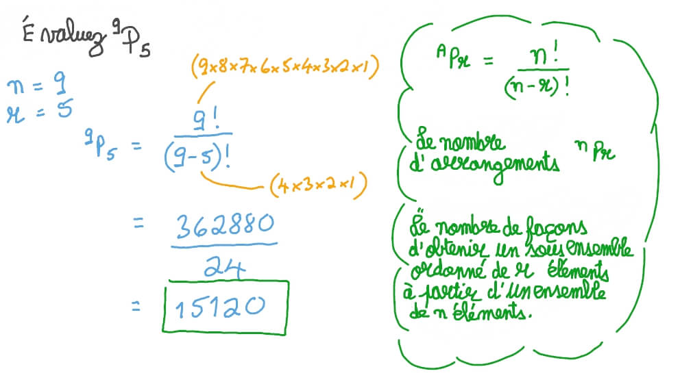 Question Video: Calculer les arrangements | Nagwa
