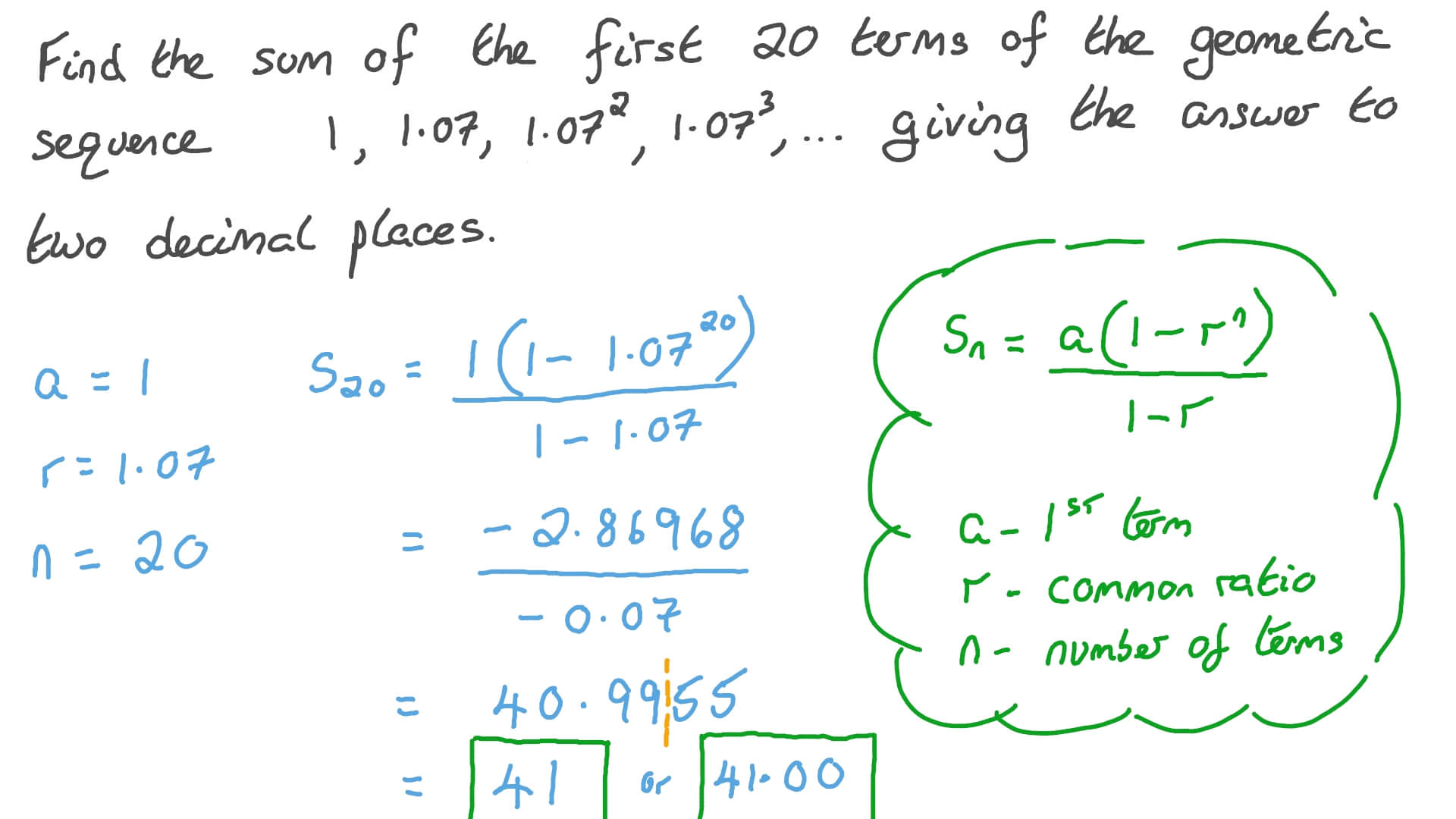 How To Find Common Ratio With Two Terms