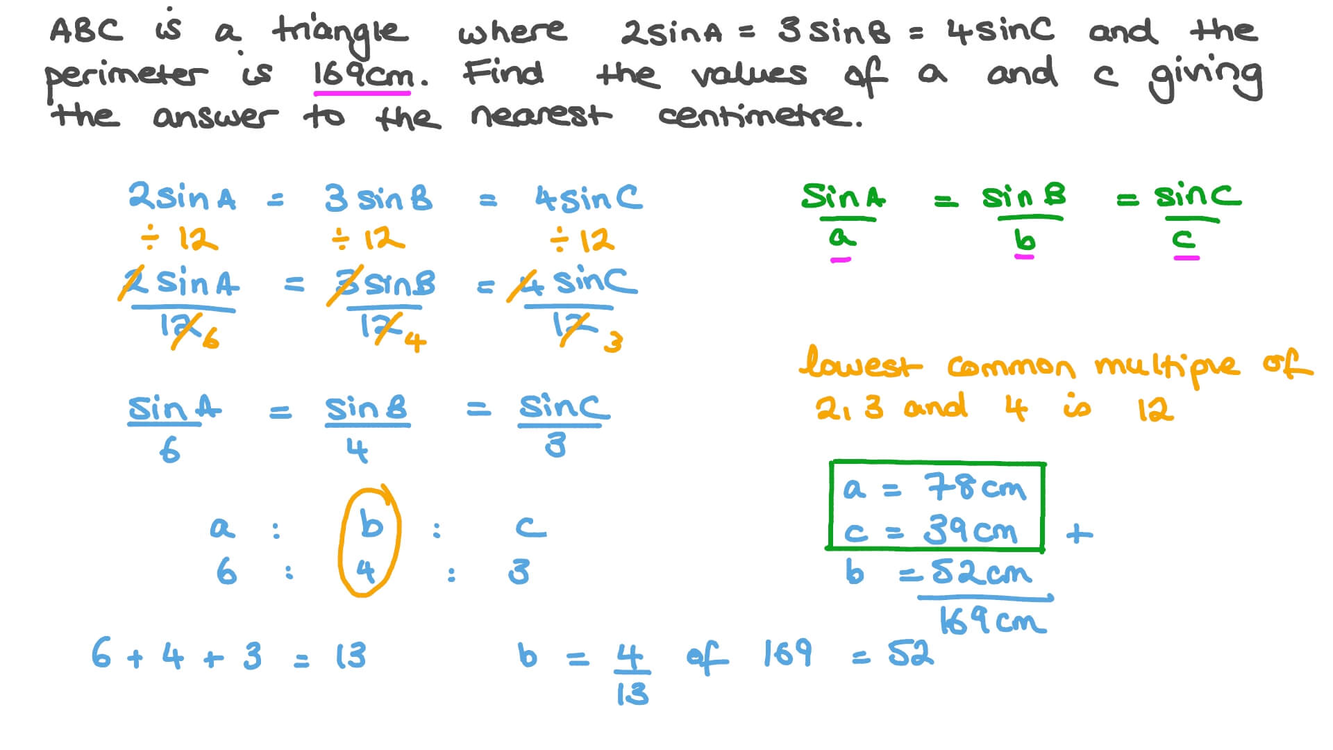 Question Video: The Sine Rule | Nagwa