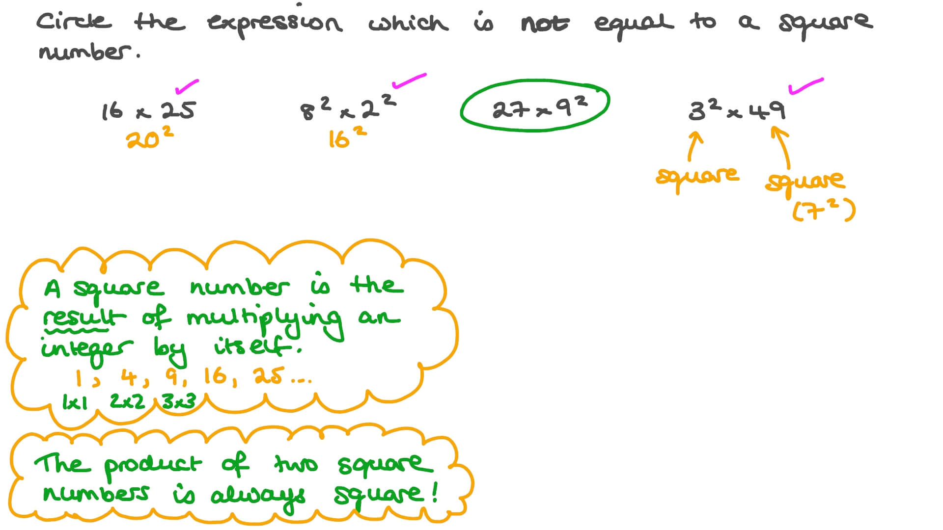 Video: Identifying Square Numbers | Nagwa