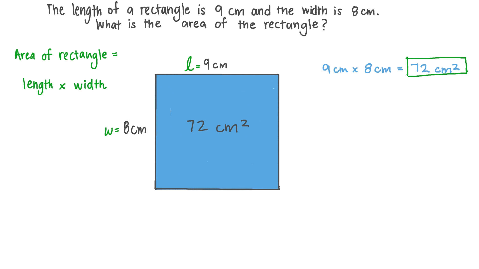 Question Video Solving Word Problems About The Area Of Shapes Nagwa