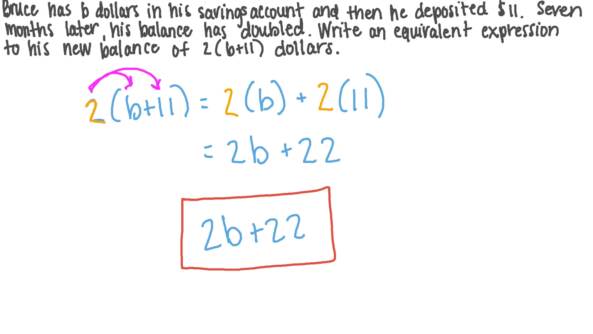 Question Video: Using the Distributive Property of Multiplication to ...