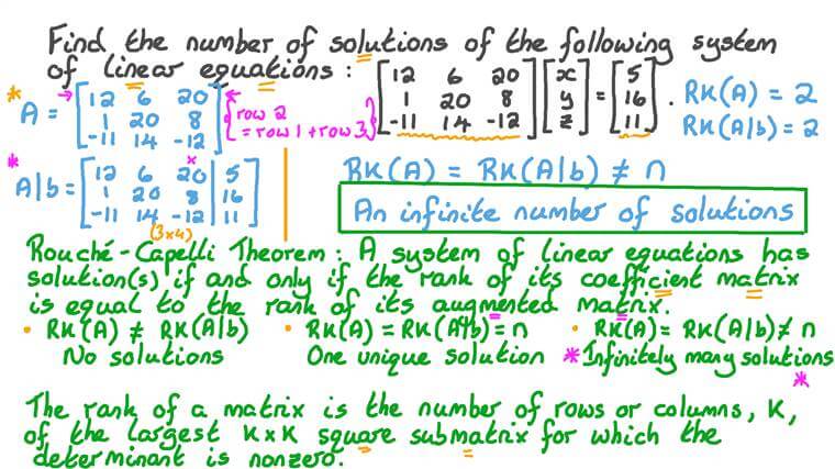 Lesson: Rank of a Matrix: Determinants | Nagwa