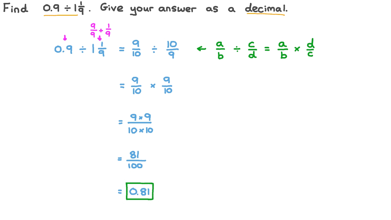 Question Video: Dividing a Decimal by a Mixed Number | Nagwa
