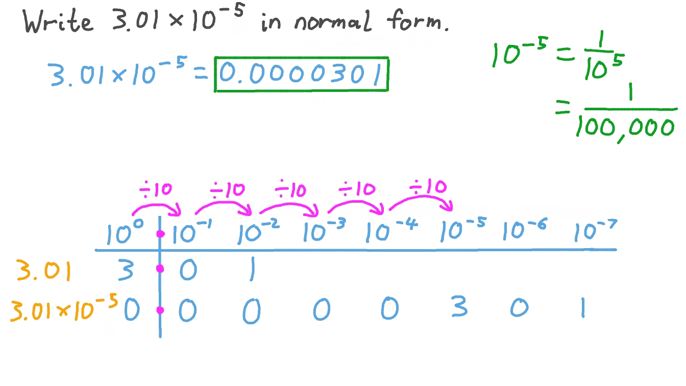 Question Video Converting Numbers From Scientific Notation To Standard