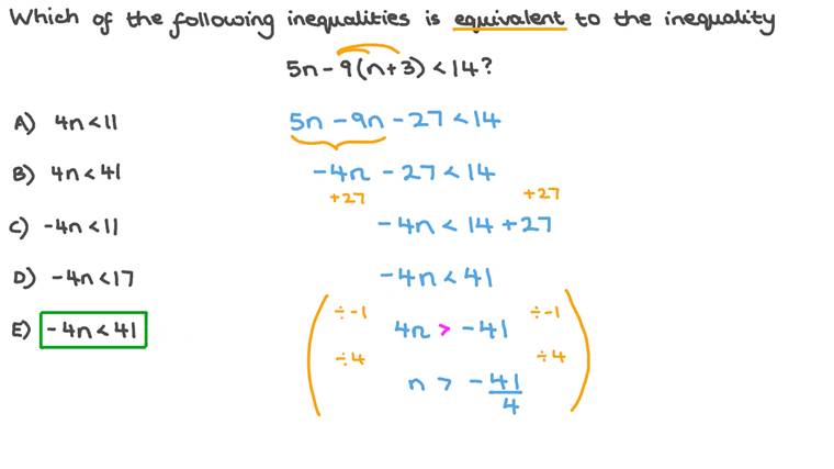 Lesson: Multistep Inequalities | Nagwa