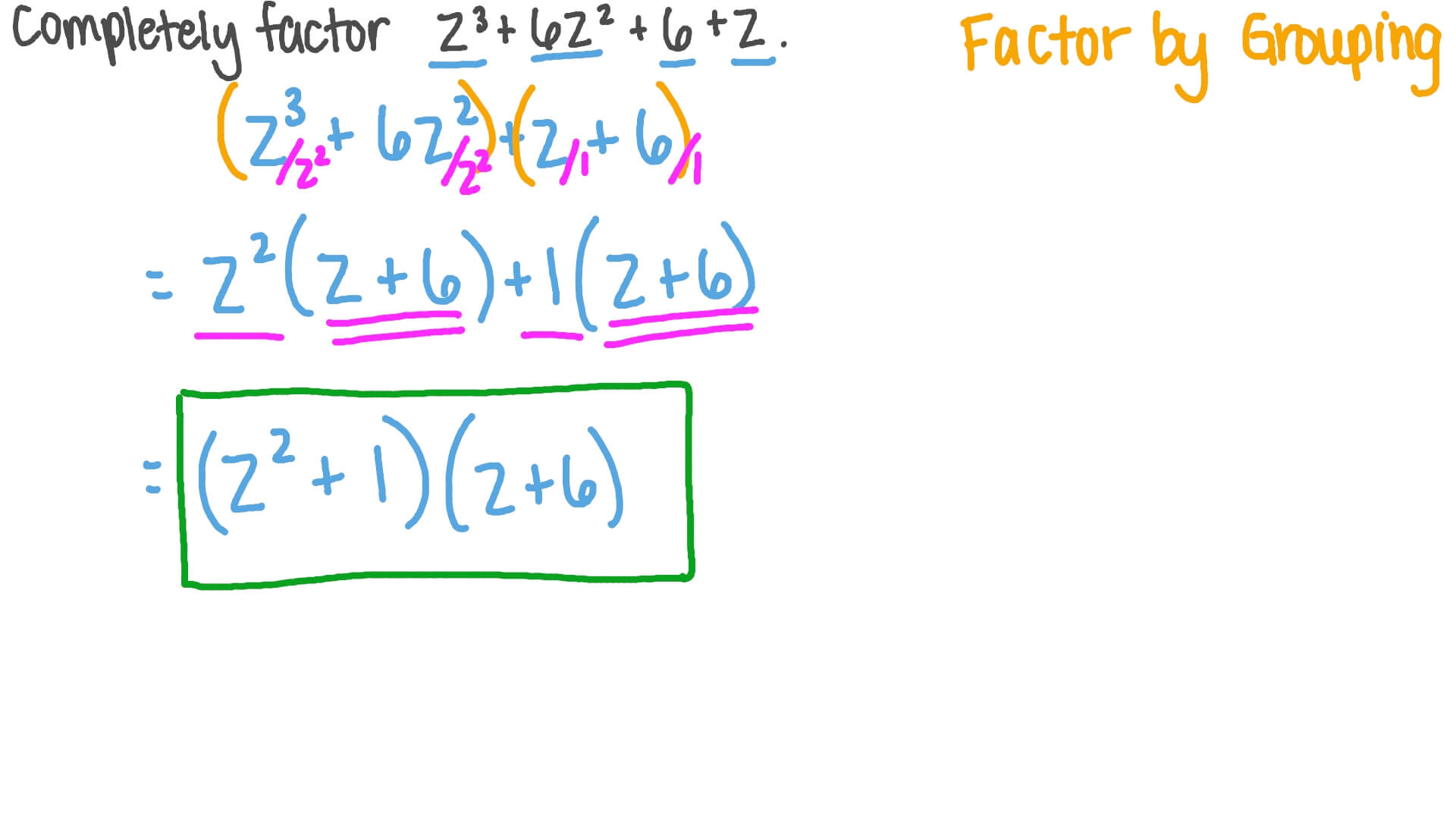 Question Video: Factorisation by Grouping | Nagwa