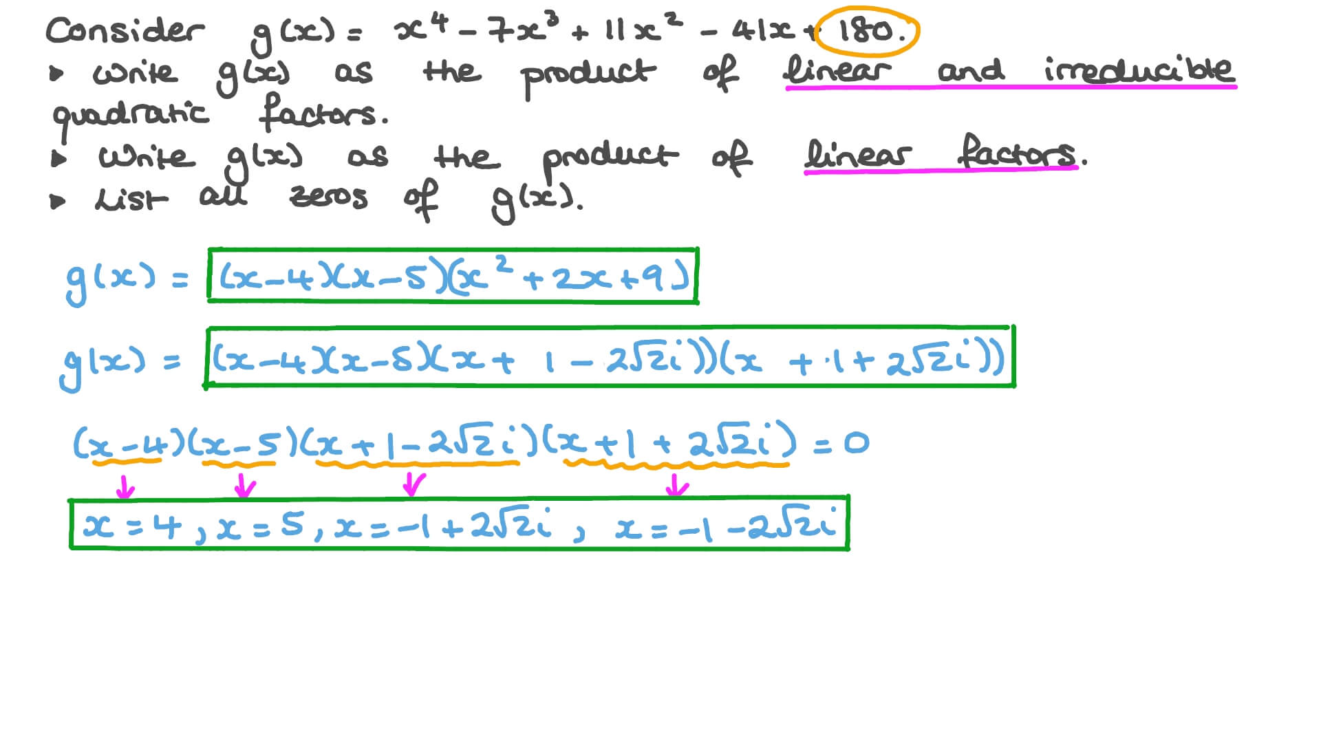 ion Video Writing Polynomials As A Product Of Linear And 