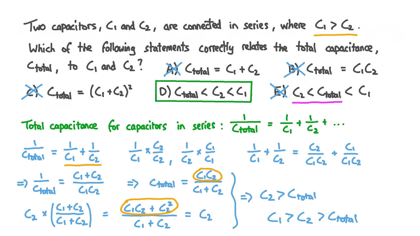 Question Video: Combining Capacitors in Series | Nagwa