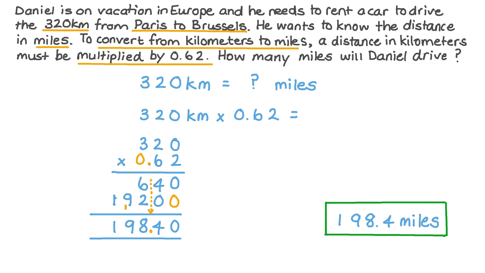 Question Video: Solving Word Problems by Multiplying a Decimal Number by Another | Nagwa