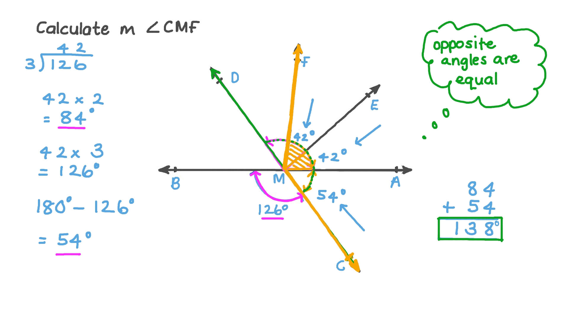 Question Video Finding The Measure Of An Angle Using The Properties Of
