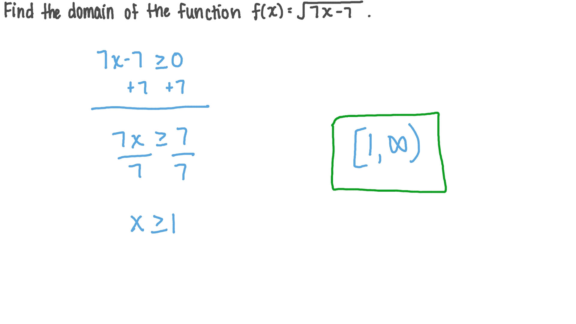 Question Video: Finding the Domain of Root Functions | Nagwa