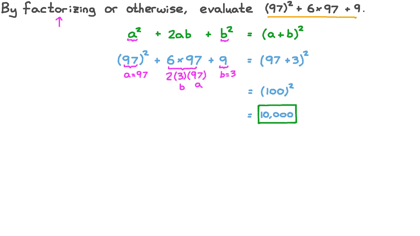 Question Video: Computing Numerical Expressions Using Factorization | Nagwa